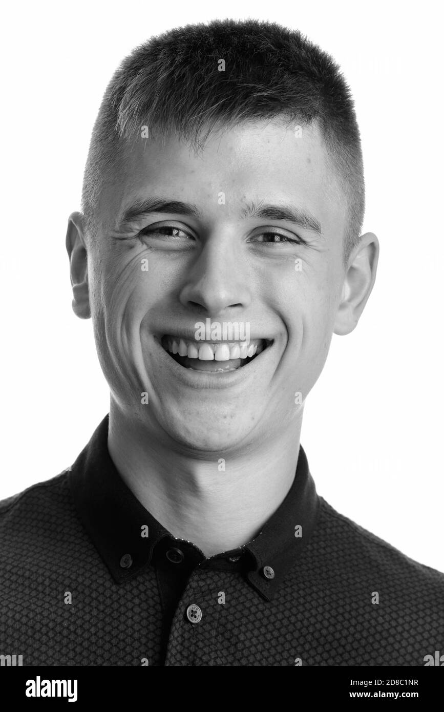 Attractive man smiling Black and White Stock Photos & Images - Alamy