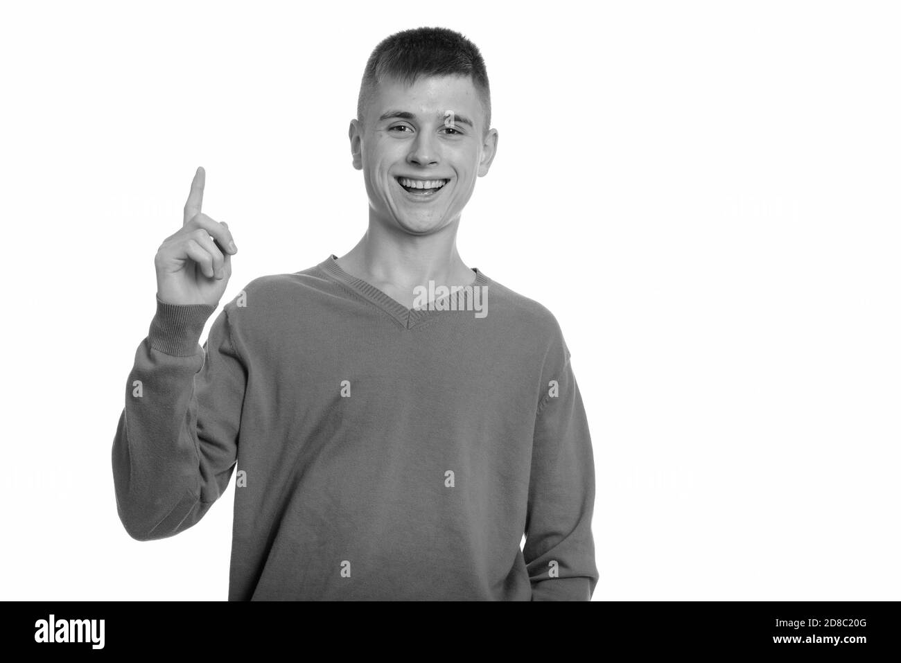 Happy finger pointing up Black and White Stock Photos & Images - Alamy