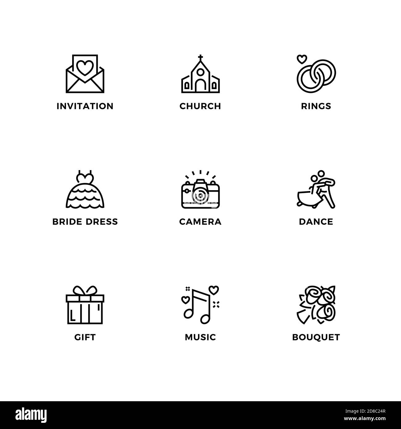 Wedding set template flowers Black and White Stock Photos & Images - Alamy