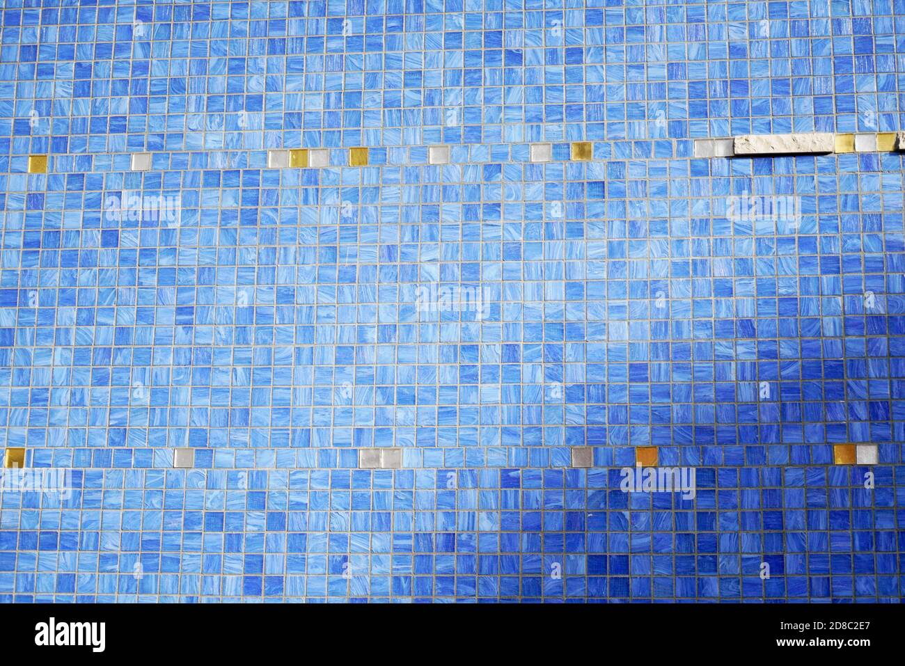 Closeup of blue square mosaic tiles, texture for wallpaper or ...