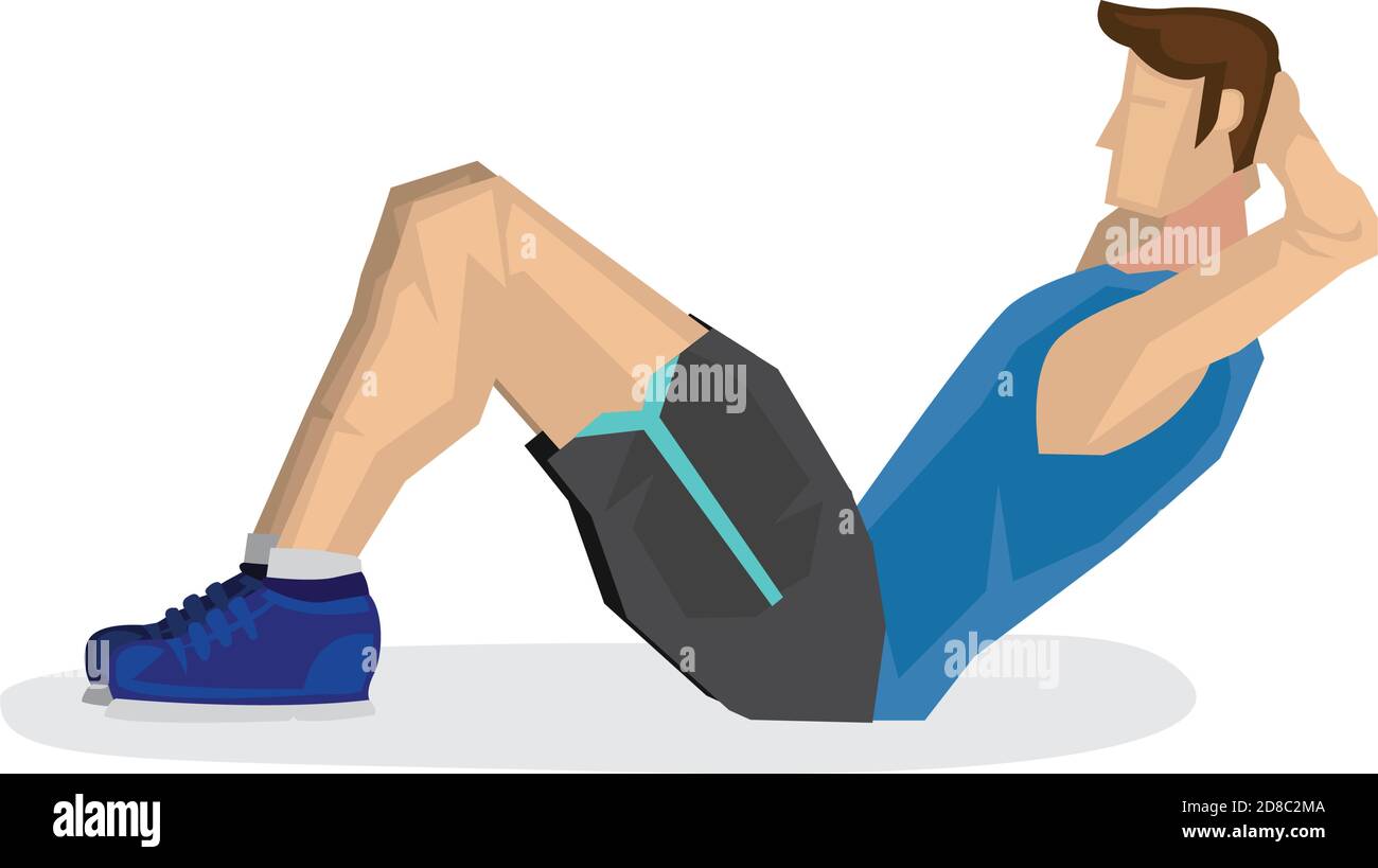 Illustration of a strong man exercising. Concept of healthy fitness ...