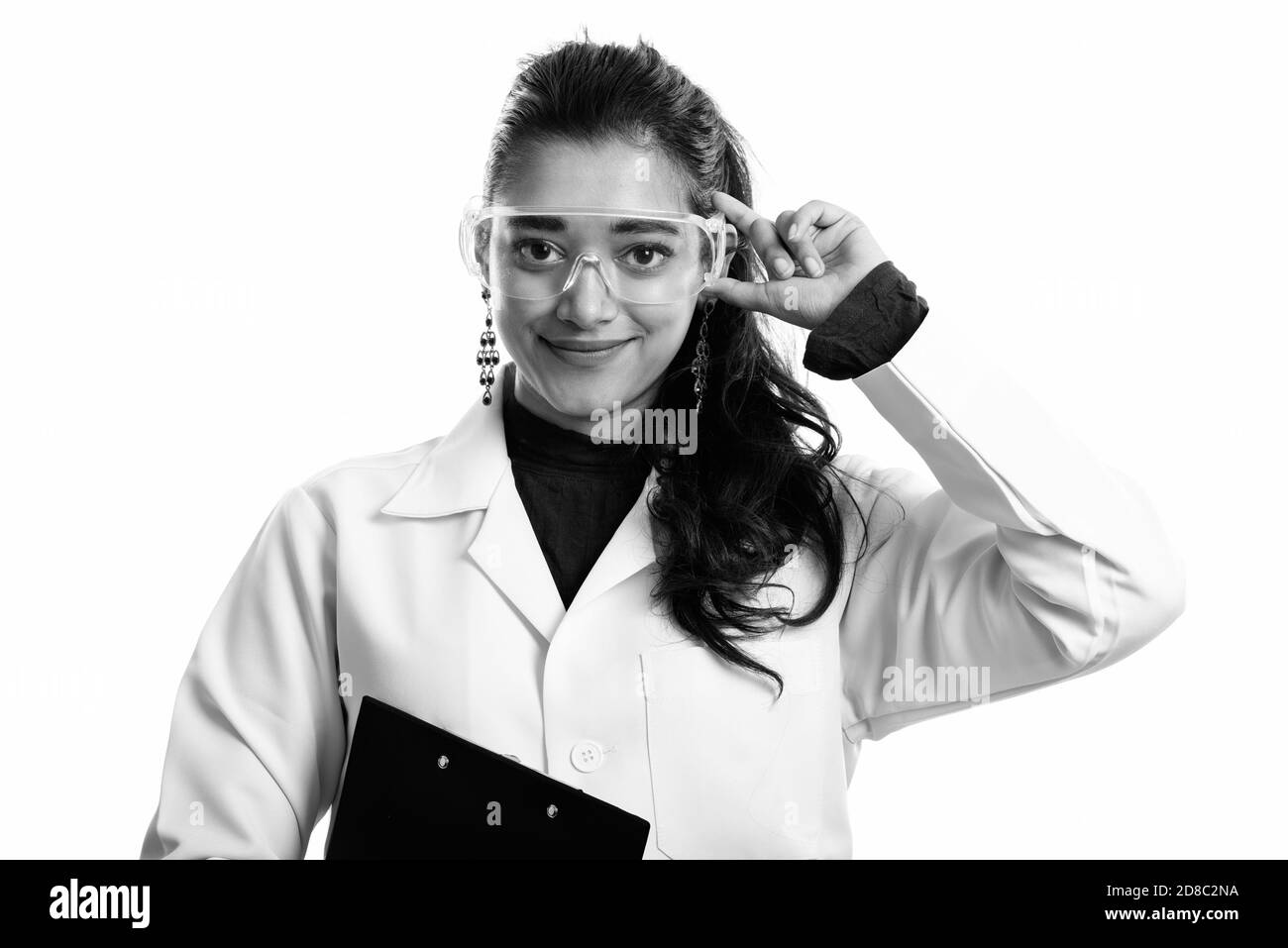 Beautiful indian woman wearing glasses Black and White Stock Photos ...
