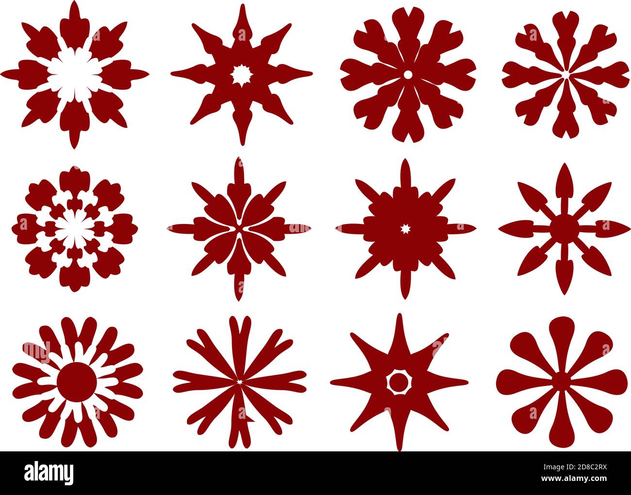 Vector illustration of abstract eight petal floral designs Stock Vector ...