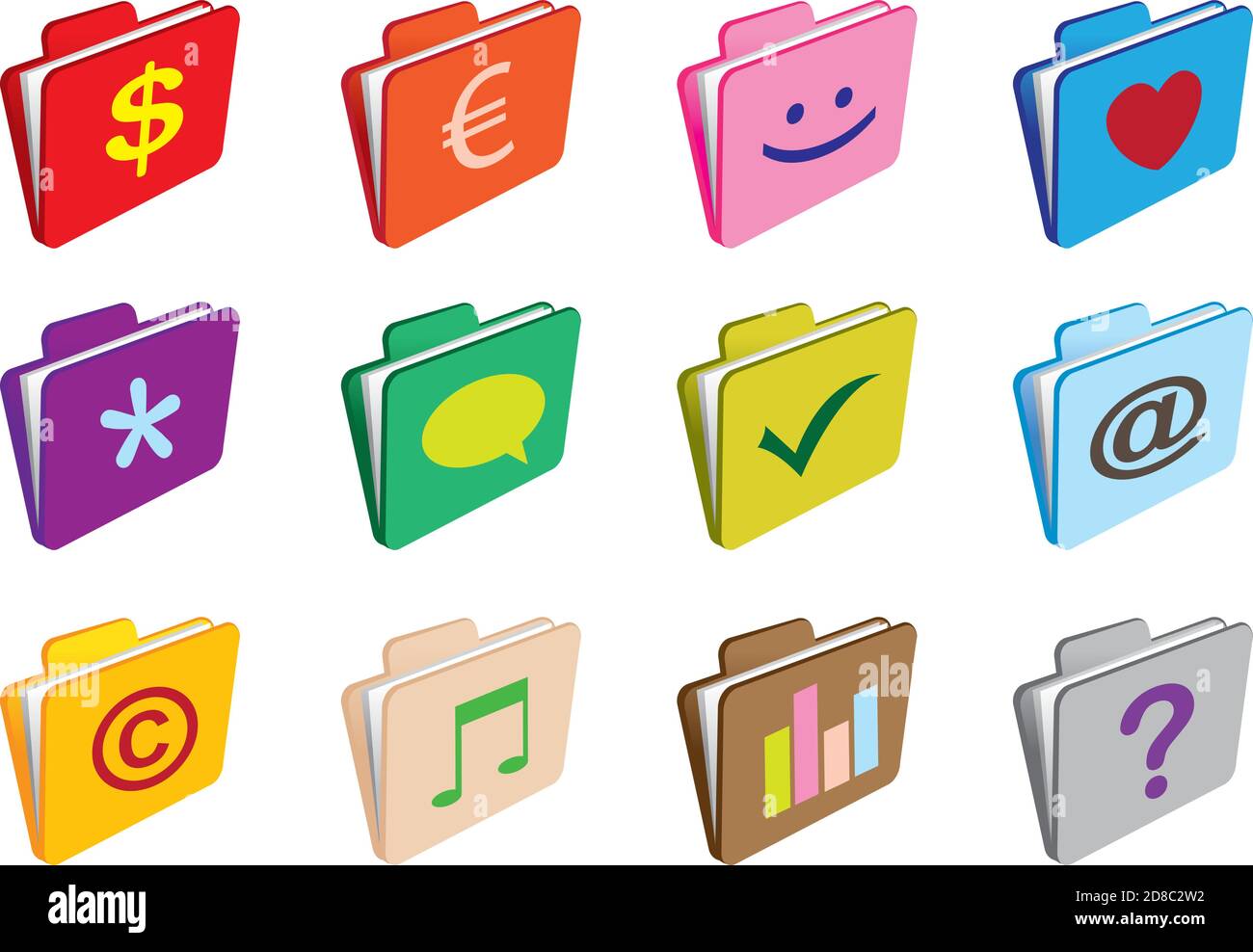 A set of folders with selling business icons Stock Vector Image & Art ...