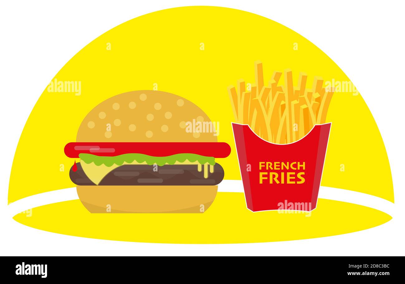 Burger french fries menu Stock Vector Images - Alamy