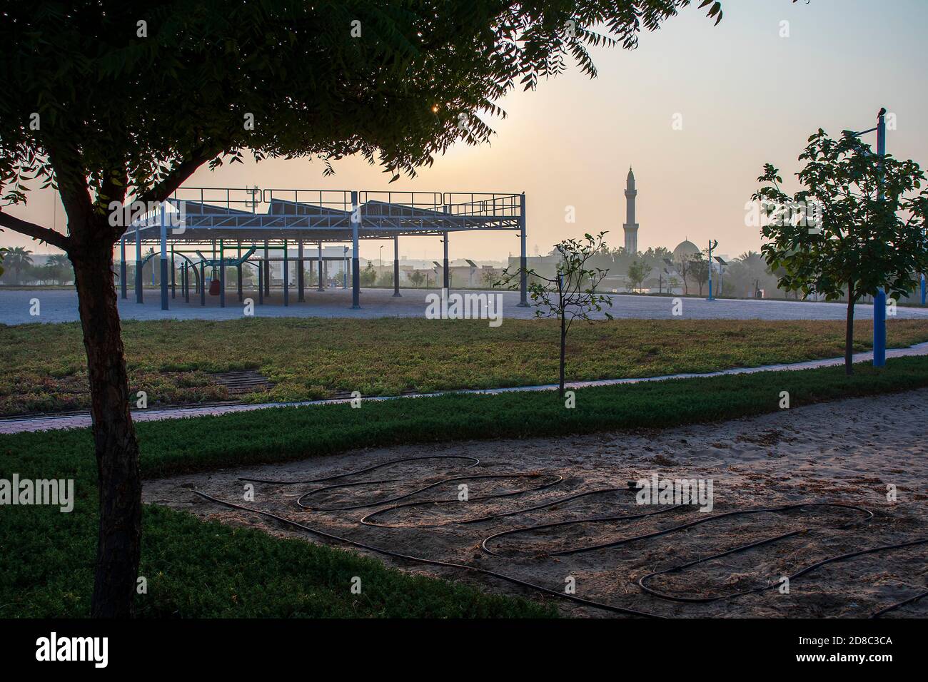 Sunrise over Al Warqa park of Dubai, UAE. Outdoors Stock Photo - Alamy