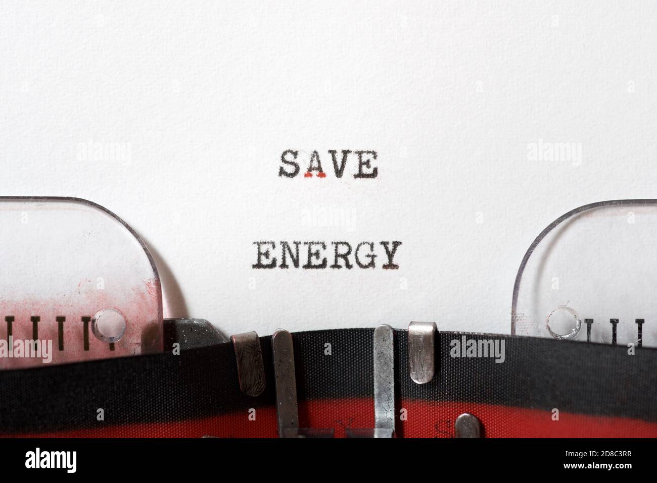 Save energy phrase written with a typewriter Stock Photo - Alamy