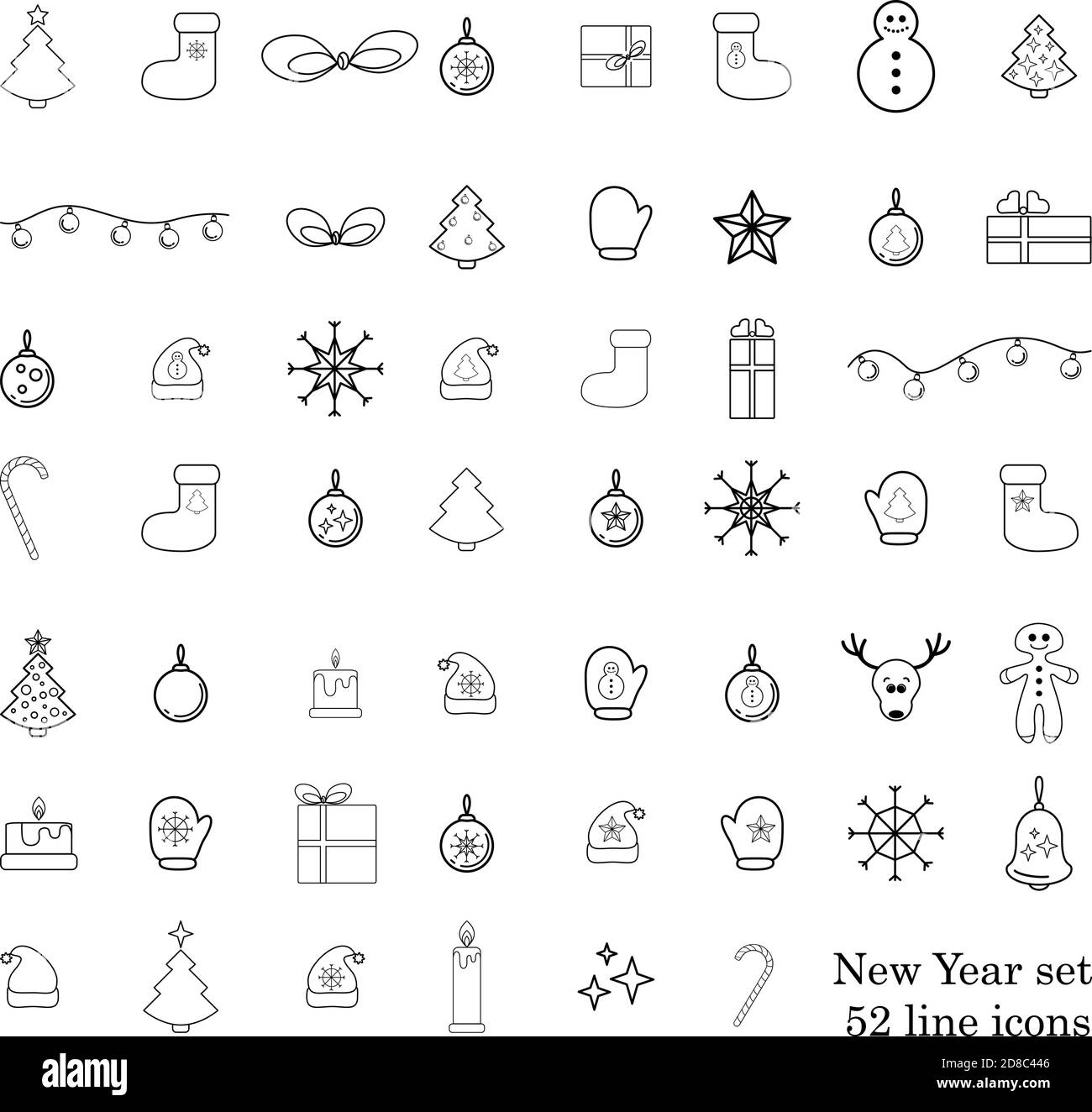 Christmas and new year Icons And Elements Set - Vector Illustration ...