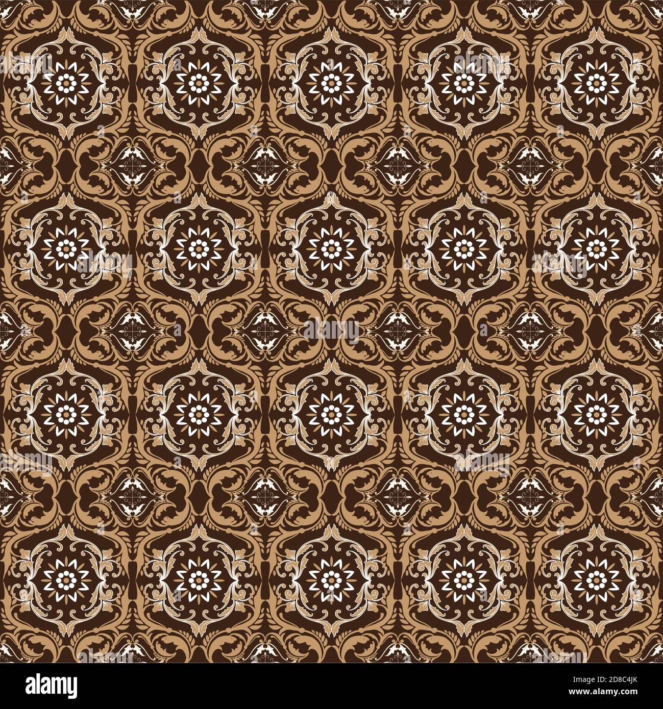 Unique flower patterns on Jogja batik with smooth mocca color concept ...