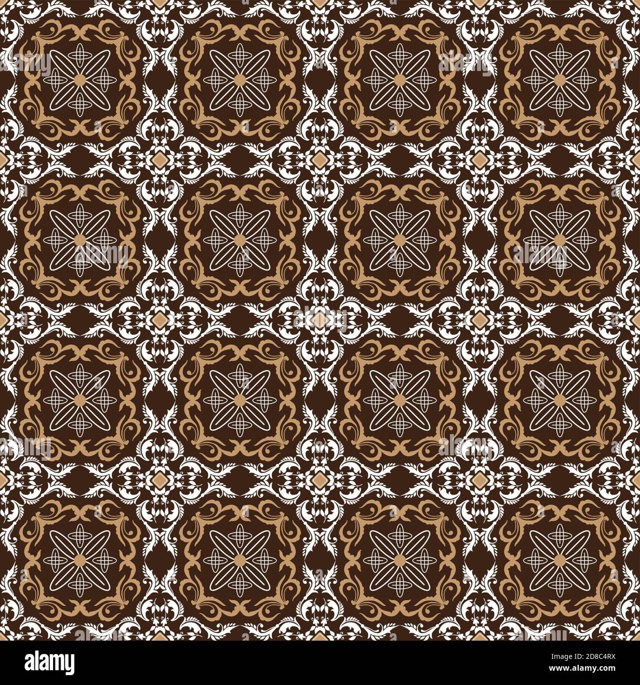 Modern circle patterns on Jepara batik design with blend brown and ...