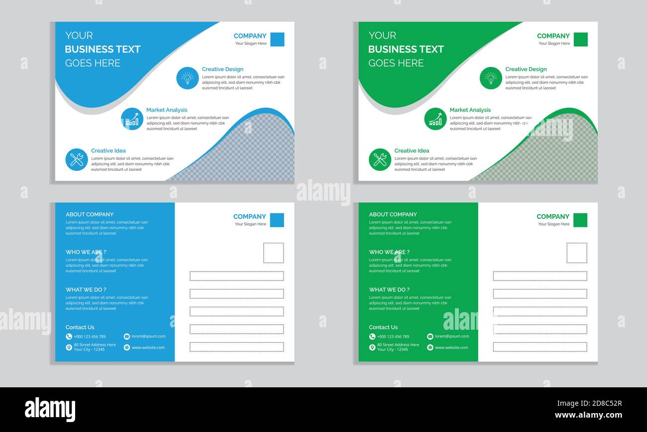 Postcard Design Vector Template, Set Template Design For Social Media ...