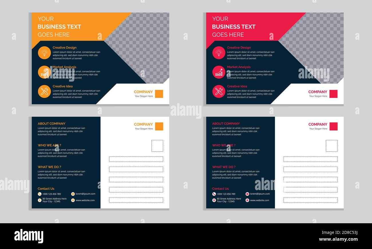 Postcard Design Vector Template, Set Template Design For Social Media ...