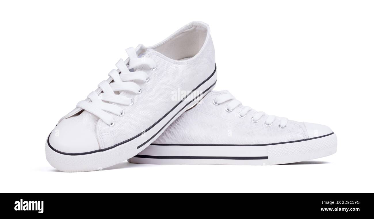 Pair of shoes isolated on white background - White Stock Photo - Alamy