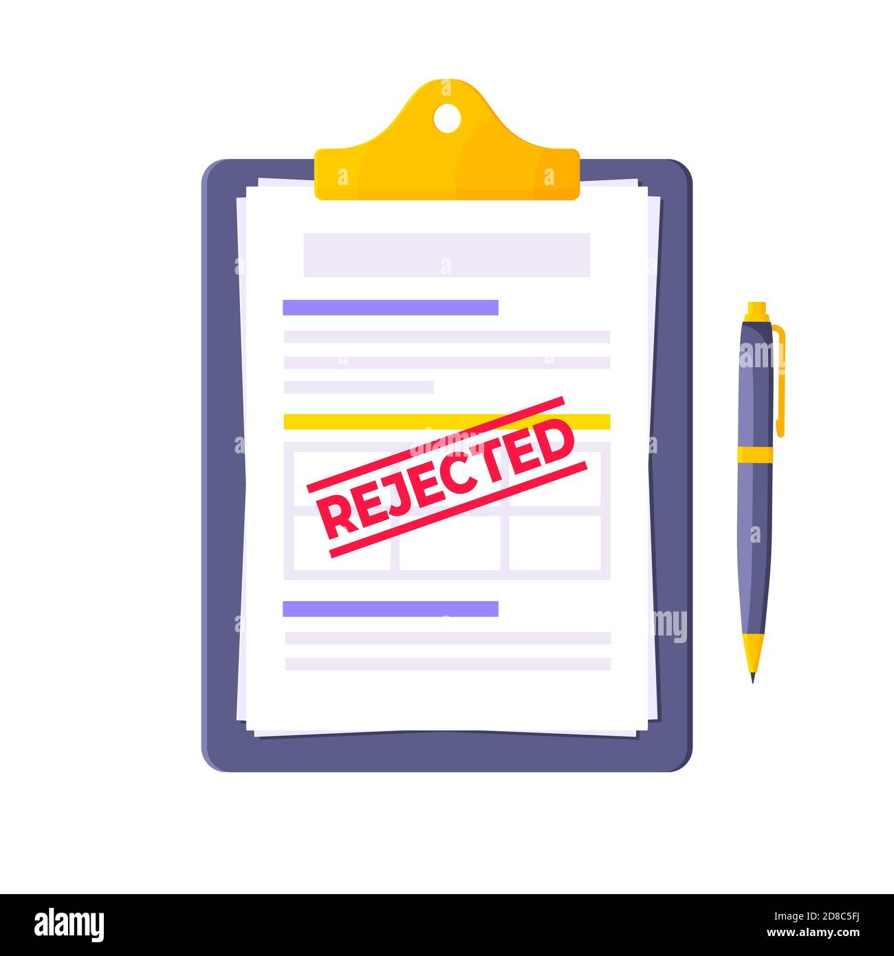 Insurance claim form rejected Cut Out Stock Images & Pictures - Alamy