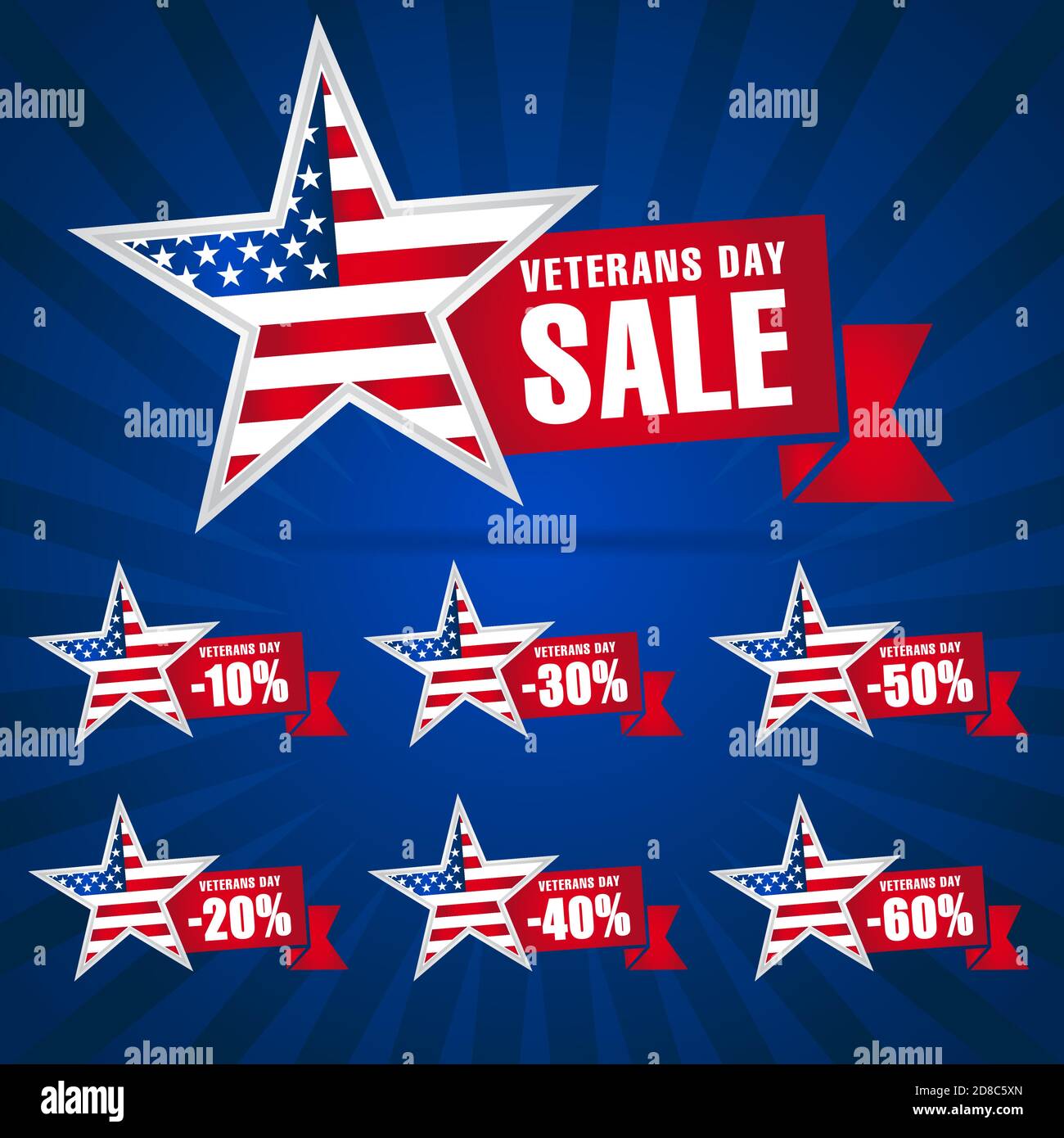 Happy Veterans Day USA creative banner. Isolated abstract graphic ...