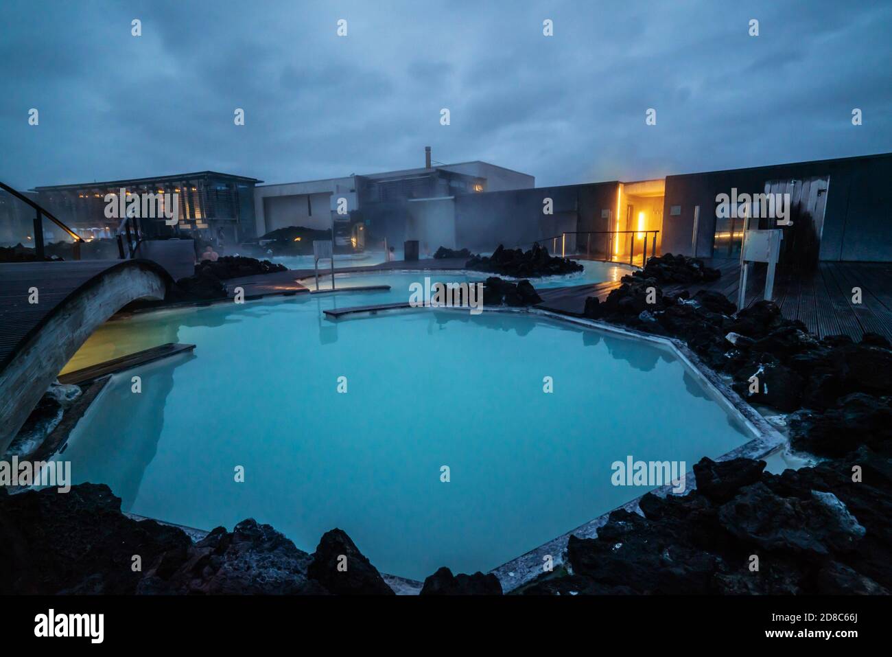 Reykjavik, Iceland - July 4, 2018: Beautiful geothermal spa pool in ...