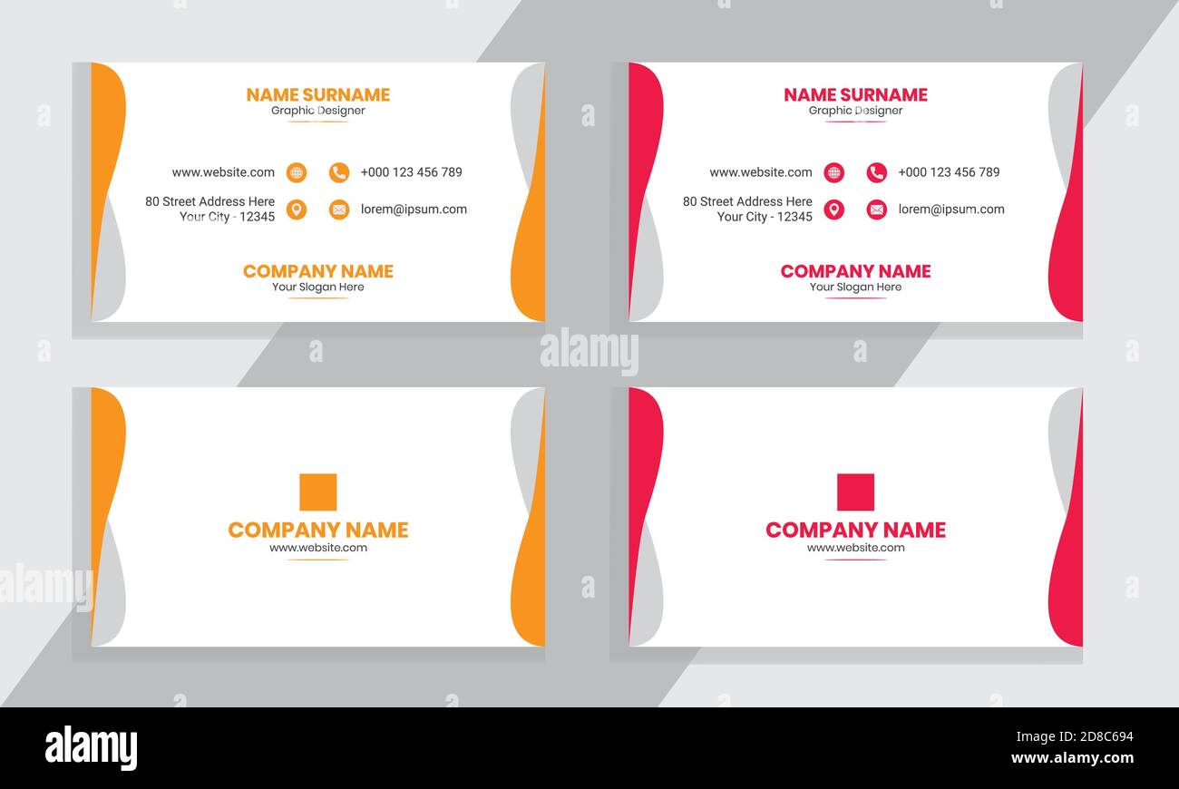 Creative and Clean Double-sided Business Card Template. Flat Design ...