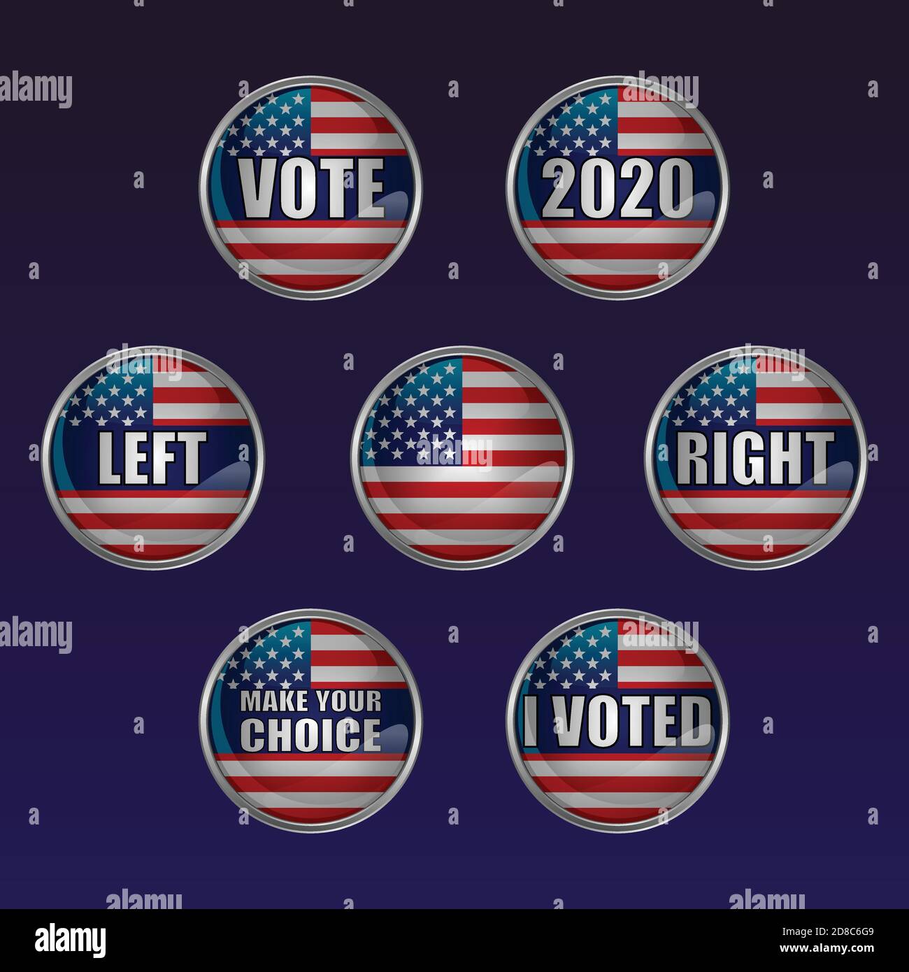 american elections vote vector illustration set. collection of badge ...