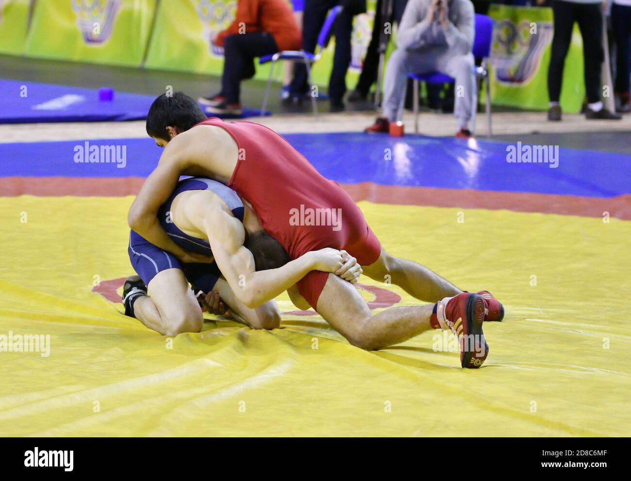 Orenburg, Russia - March 15-16, 2017: Young men compete in the sports ...