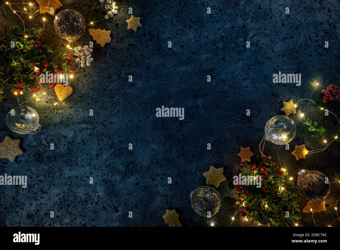 Winter holiday composition top hi-res stock photography and images - Alamy