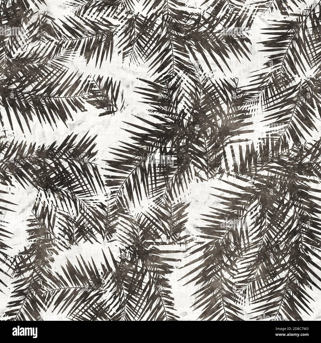 Neutral tropical palm tree leaves seamless pattern Stock Photo - Alamy