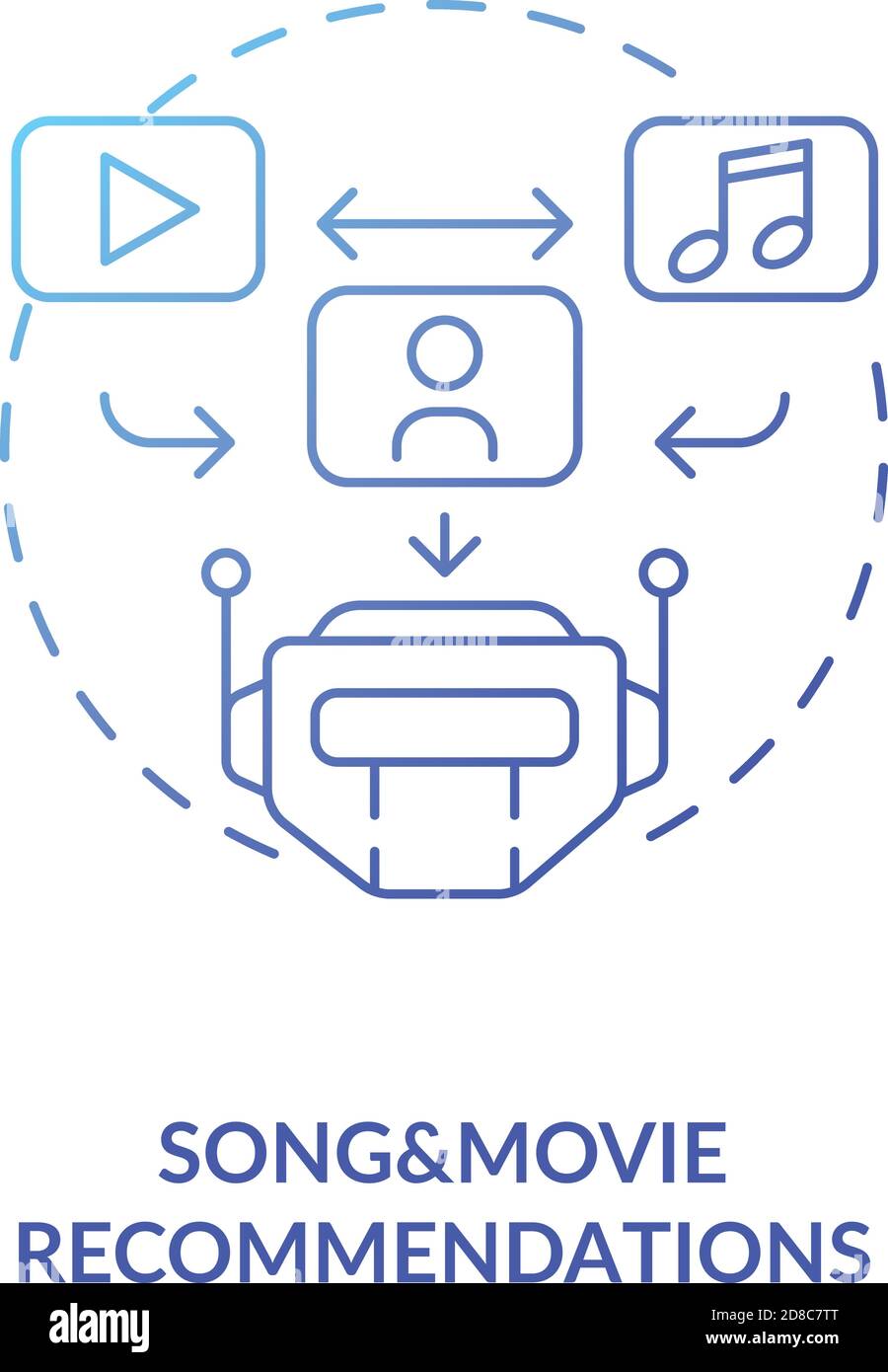 Song and movie recommendations concept icon Stock Vector Image & Art ...