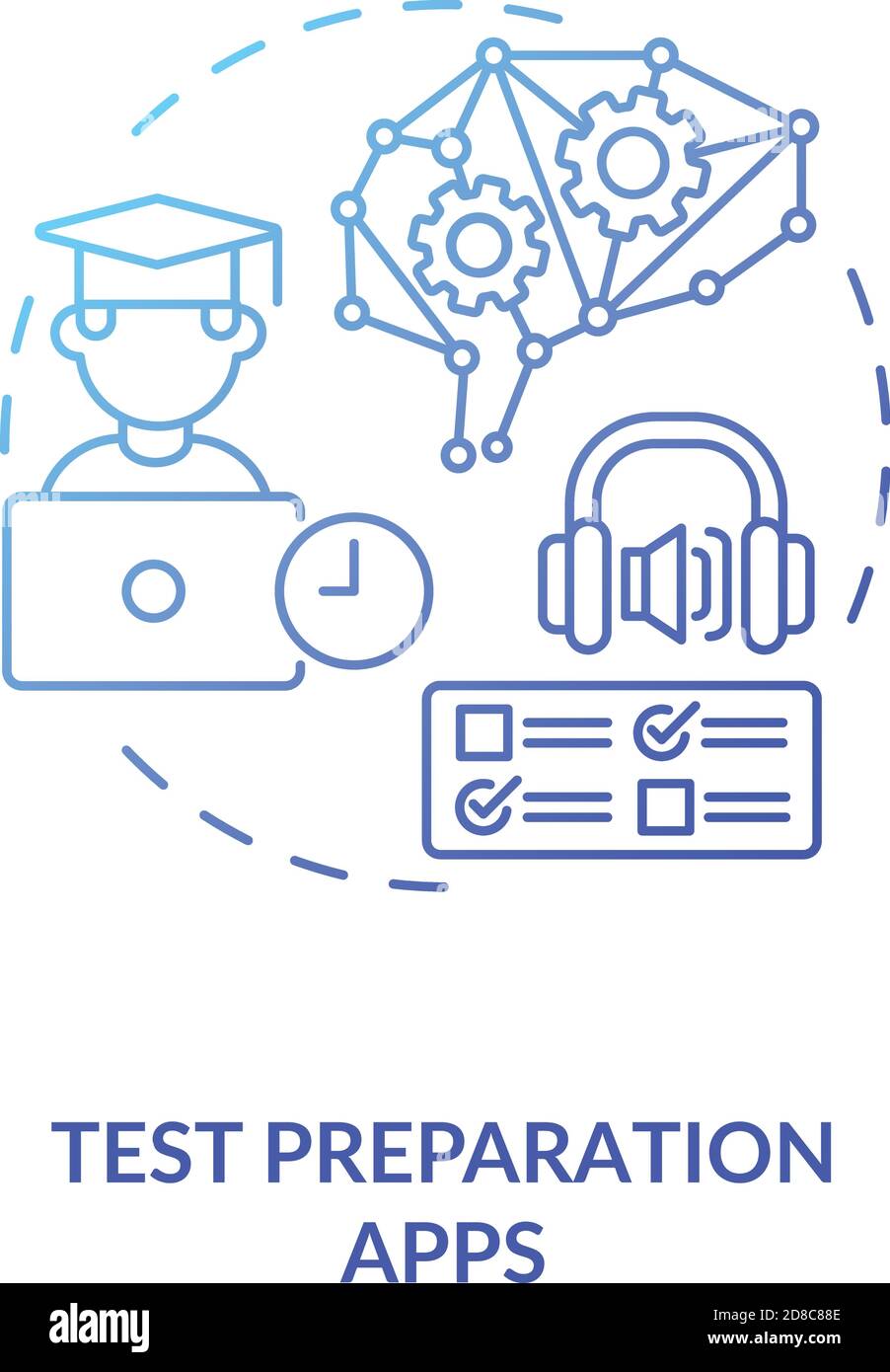 Test preparation apps concept icon Stock Vector Image & Art - Alamy