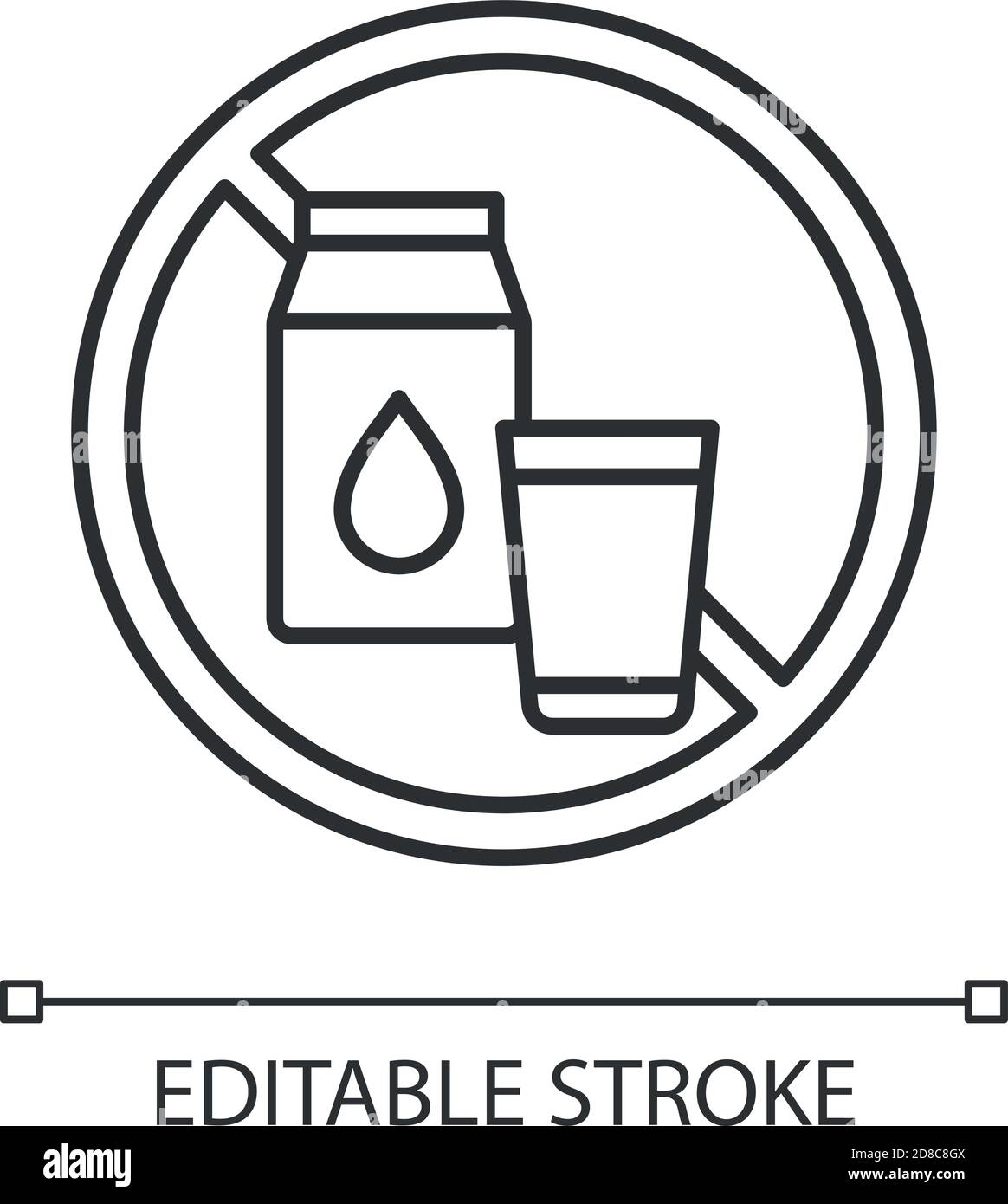 Lactose intolerance linear icon Stock Vector Image & Art - Alamy