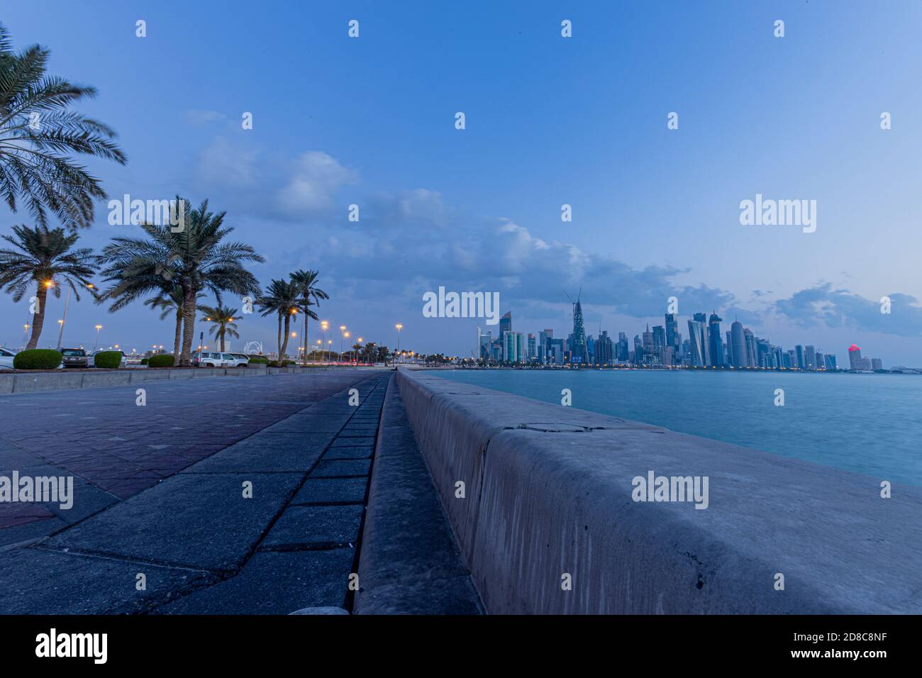 Doha Sky line at morning time with cloudy sky Stock Photo - Alamy