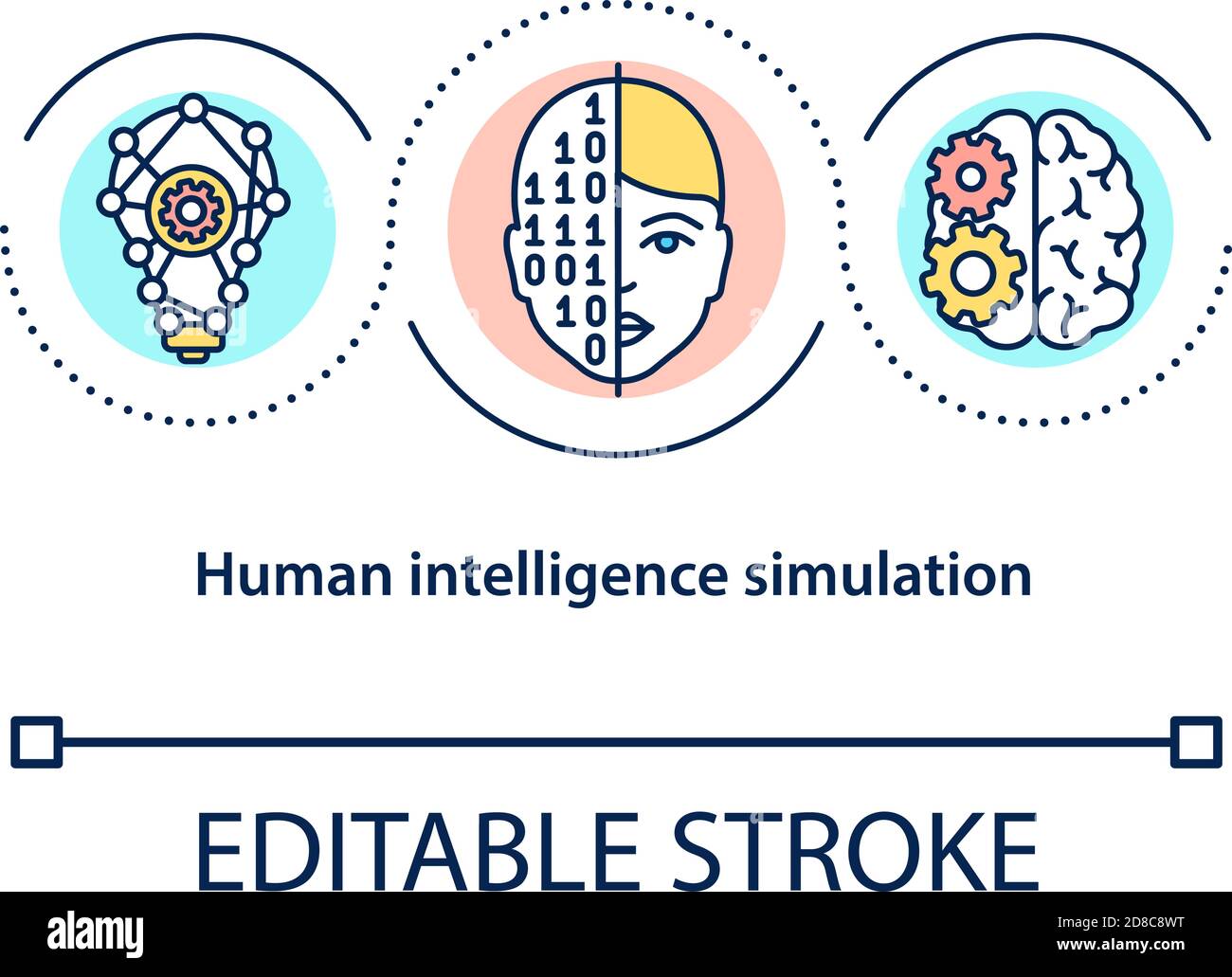 Human intelligence simulation concept icon Stock Vector Image & Art - Alamy