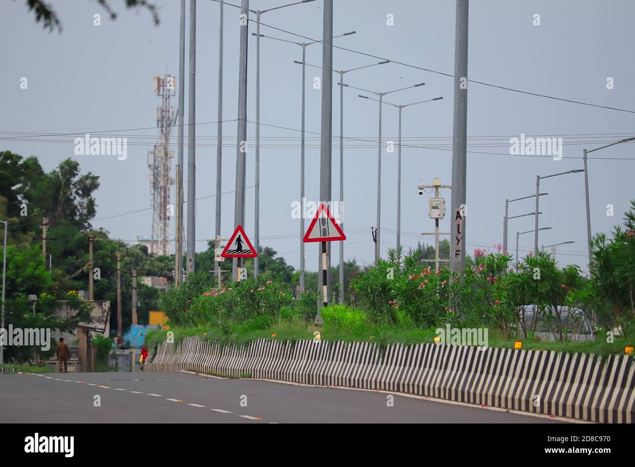 in india, travel concepts to road protection, light on pole, traffic ...