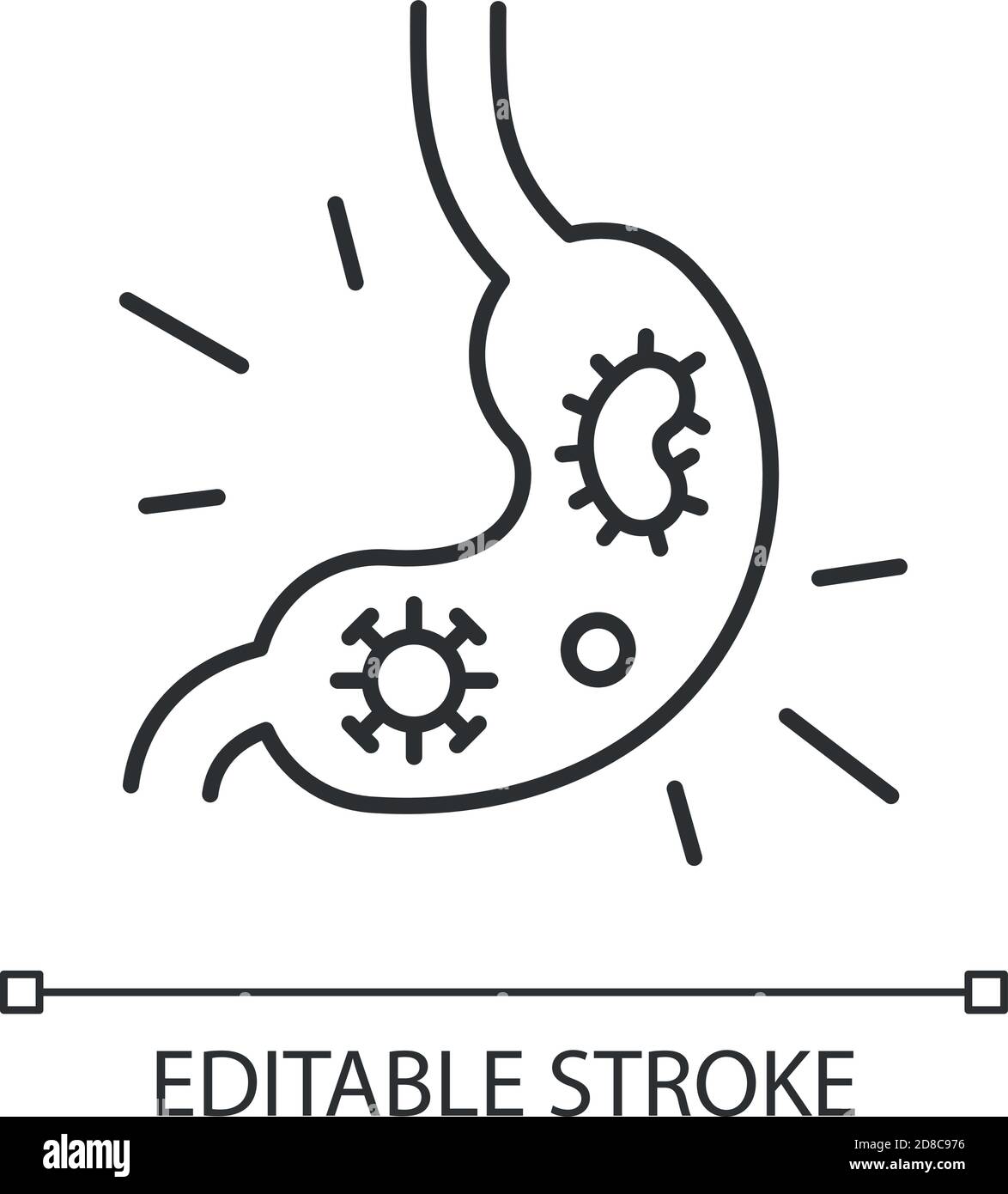 Stomach virus linear icon Stock Vector Image & Art - Alamy