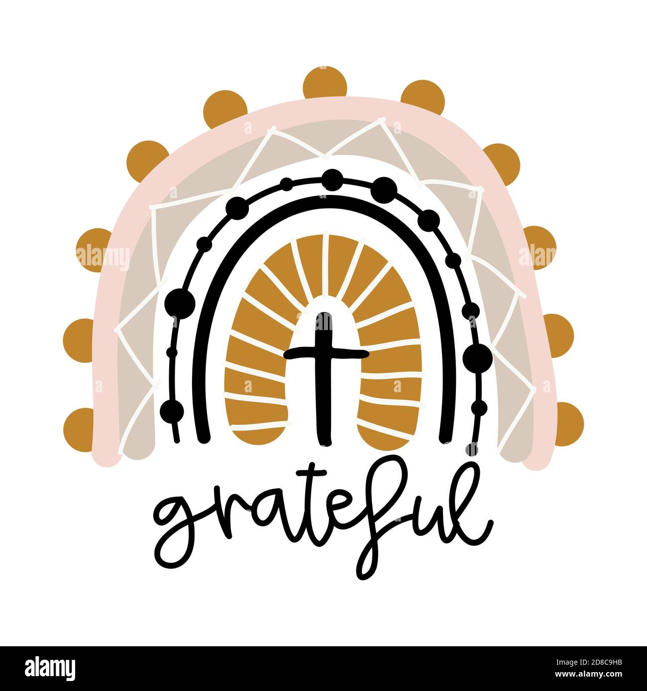 Grateful - cute rainbow decoration for Thanksgiving. Little pastel ...