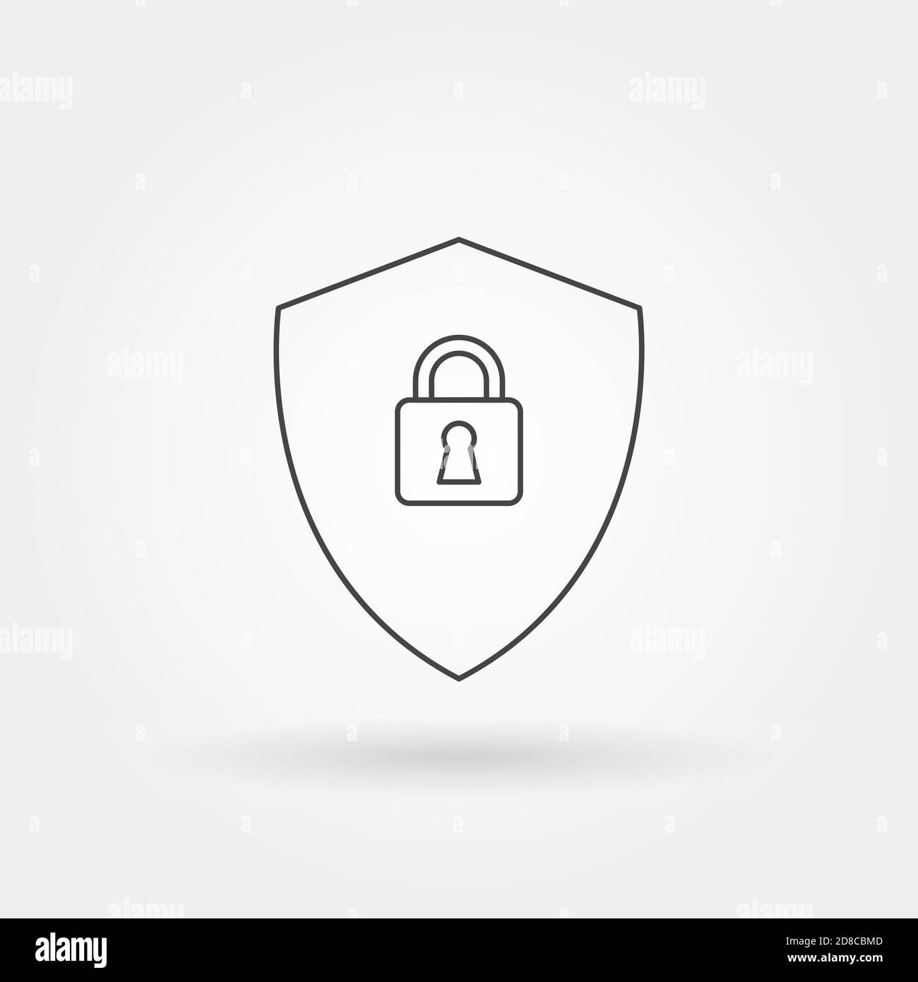 shield padlock security single isolated icon with modern line or ...
