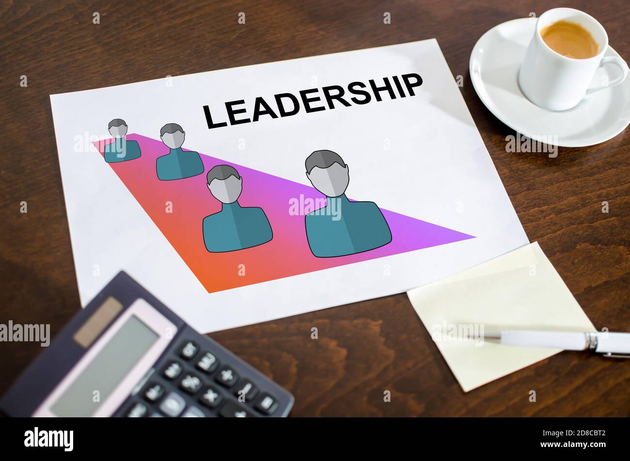 Leadership concept on a paper placed on a desk Stock Photo - Alamy