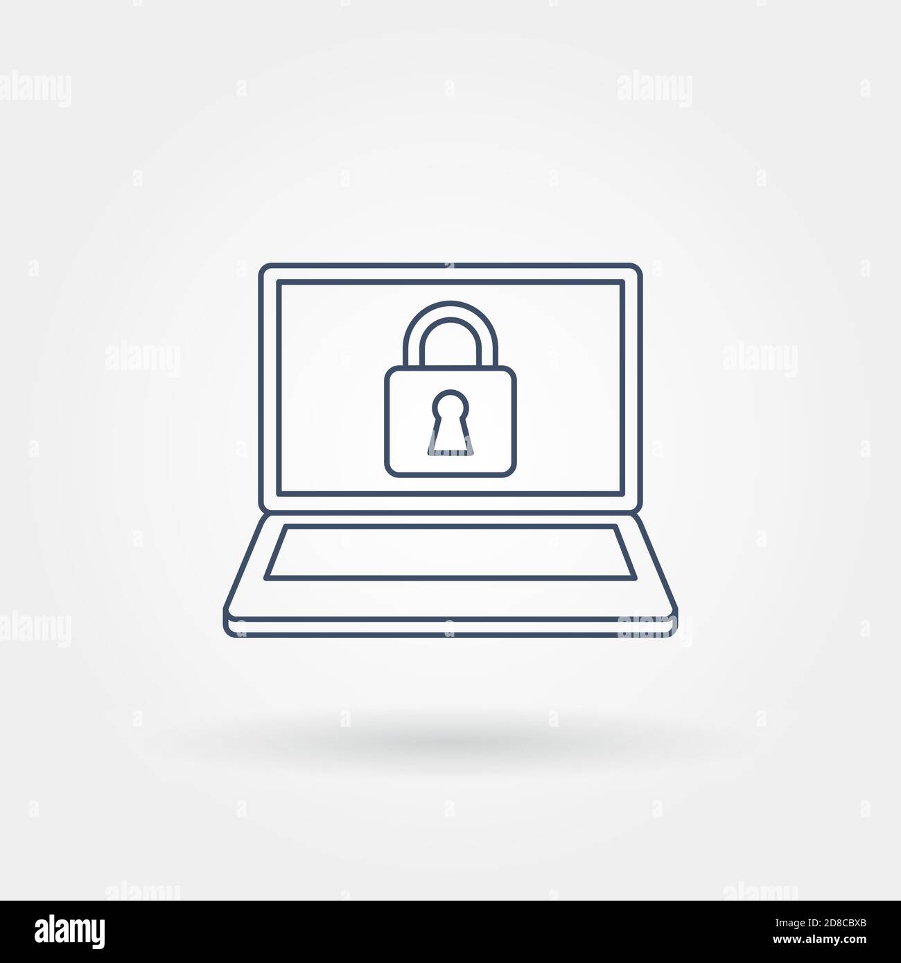 laptop security single isolated icon with modern line or outline style ...