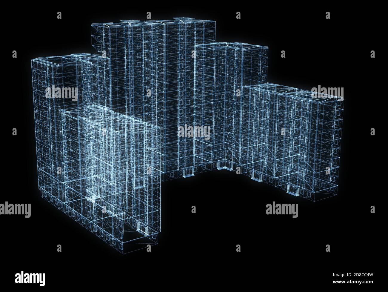 Hologram futuristic building Stock Photo - Alamy