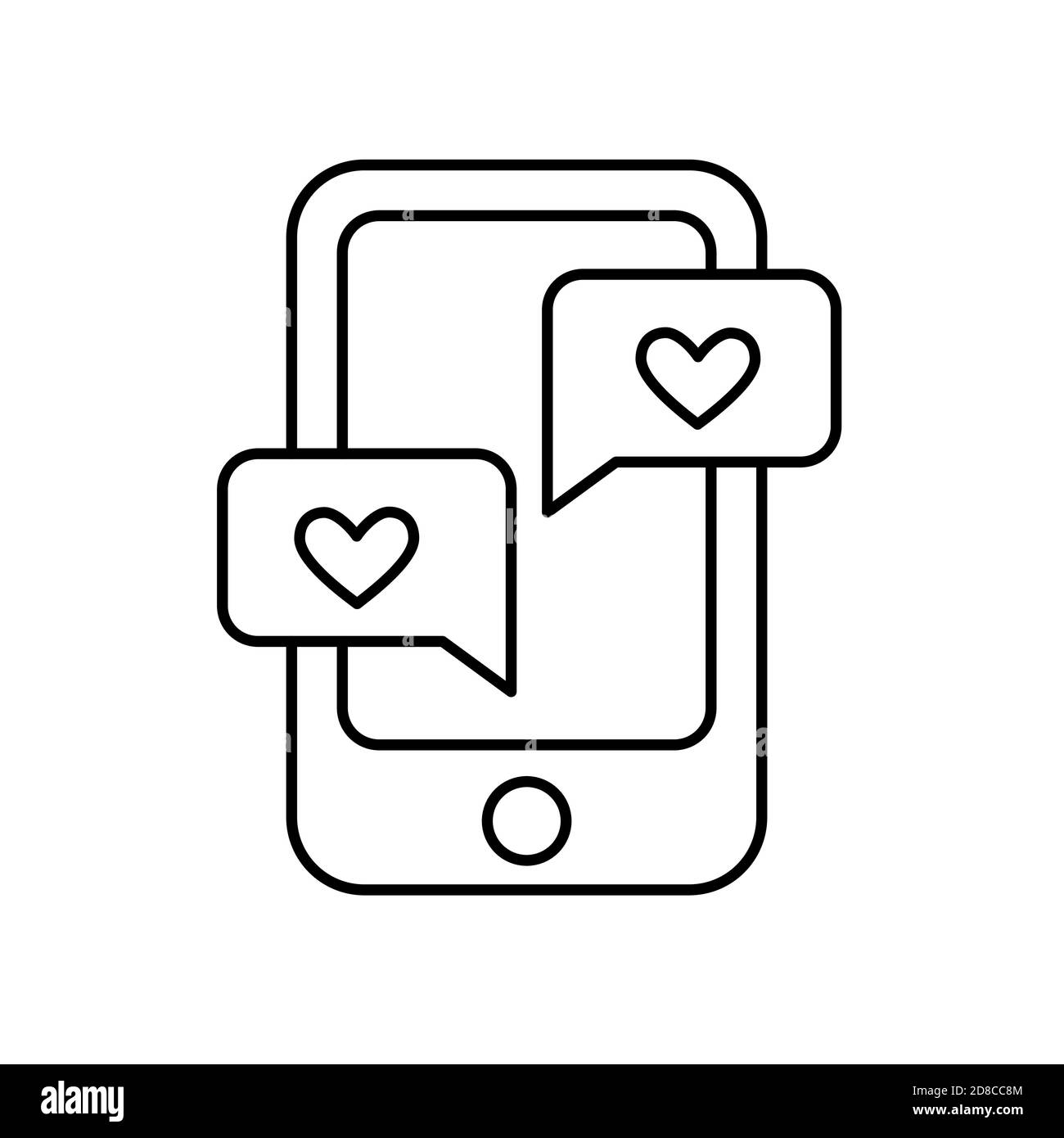Phone with messages of love icon. Isolated vector Stock Vector Image ...