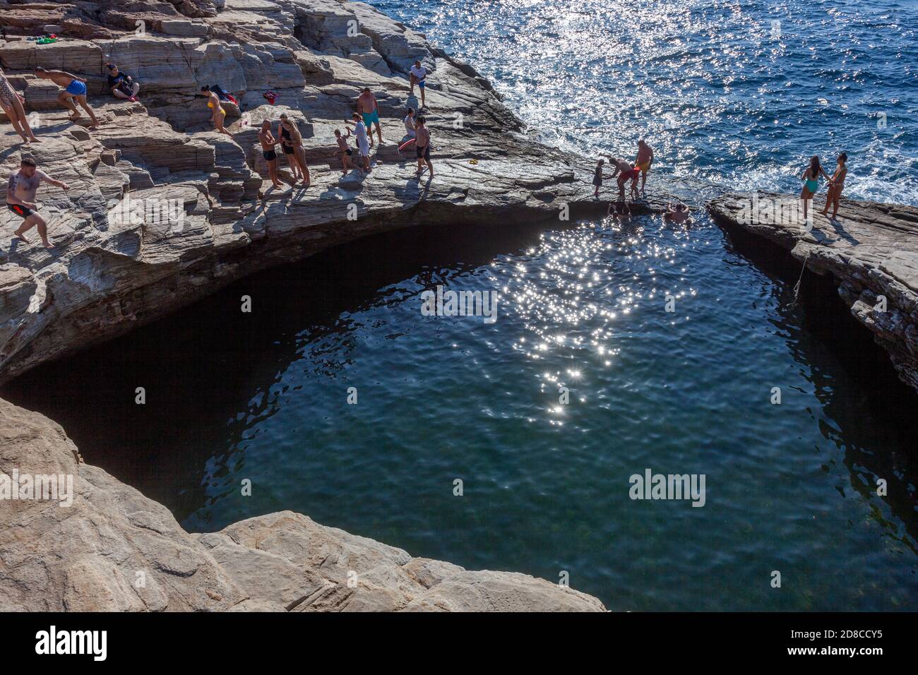 Beaches of Greece, Giola Lagoon, natural sea water pool, Thassos island ...