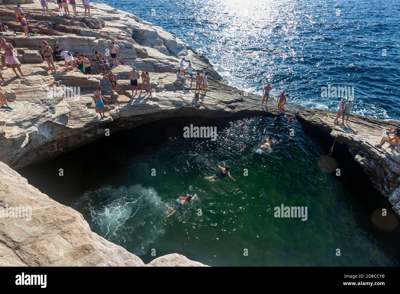Beaches of Greece, Giola Lagoon, natural sea water pool, Thassos island ...