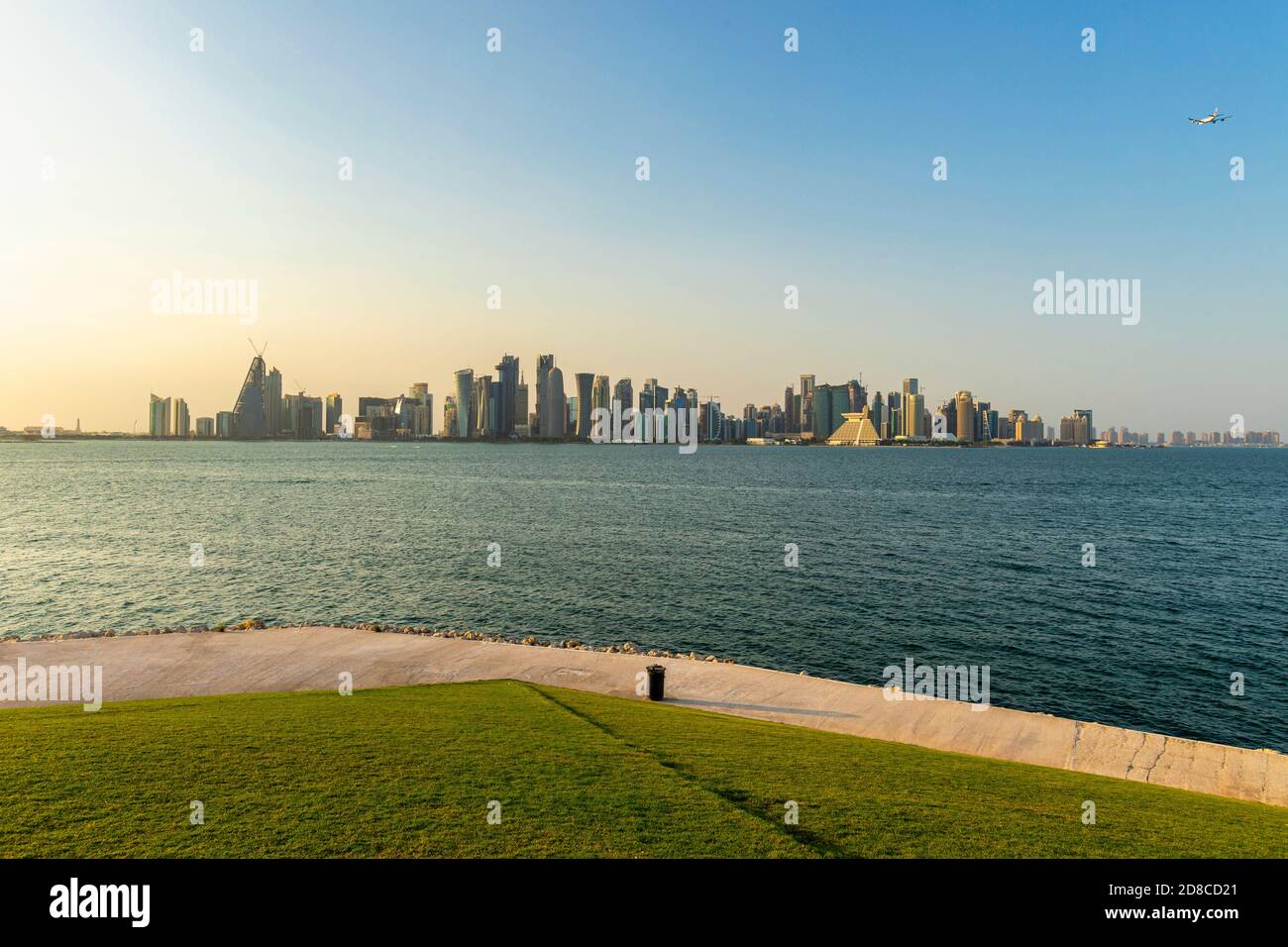 Doha Sky line at morning time with cloudy sky Stock Photo - Alamy