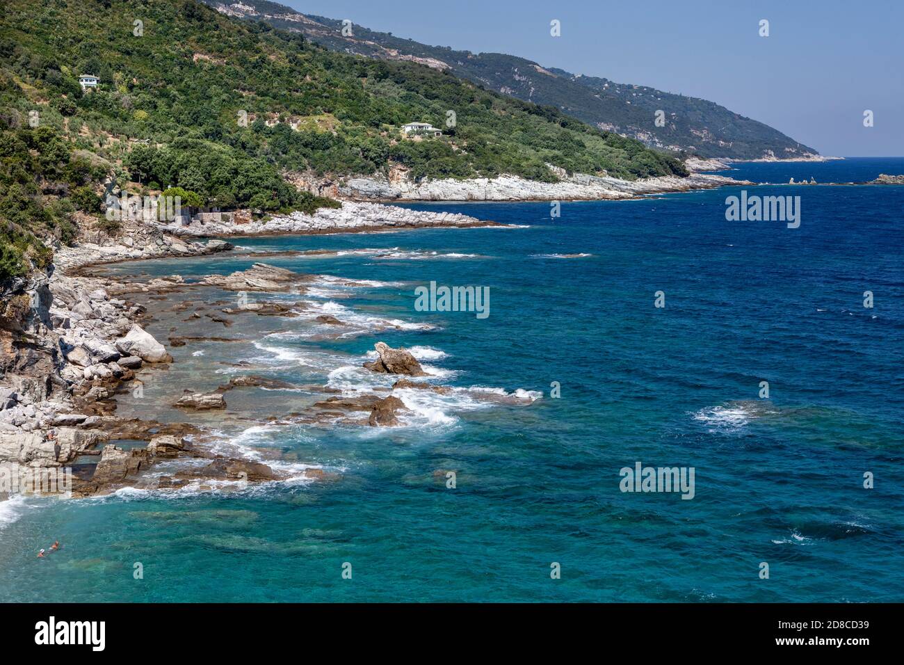 Beaches of Greece, Kalamaki or Propan beach, coastline of Pelion ...