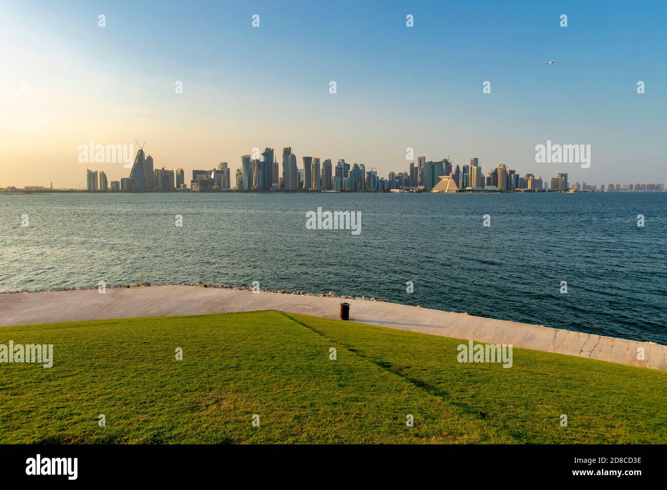 Doha Sky line at morning time with cloudy sky Stock Photo - Alamy