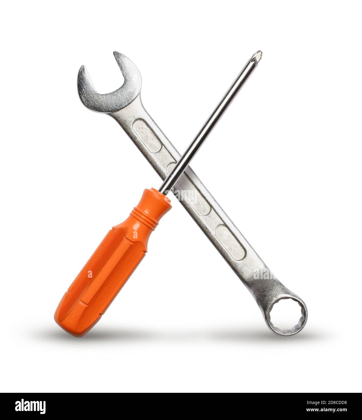 Realistic DIY mechanic hand tools crossed for get the job done concept ...
