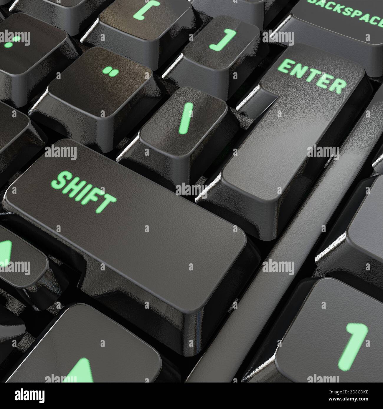 modern computer keyboard close up 3d illustration Stock Photo - Alamy