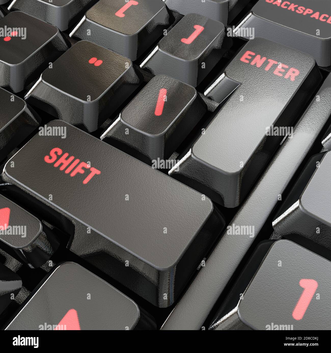 modern computer keyboard close up 3d illustration Stock Photo - Alamy