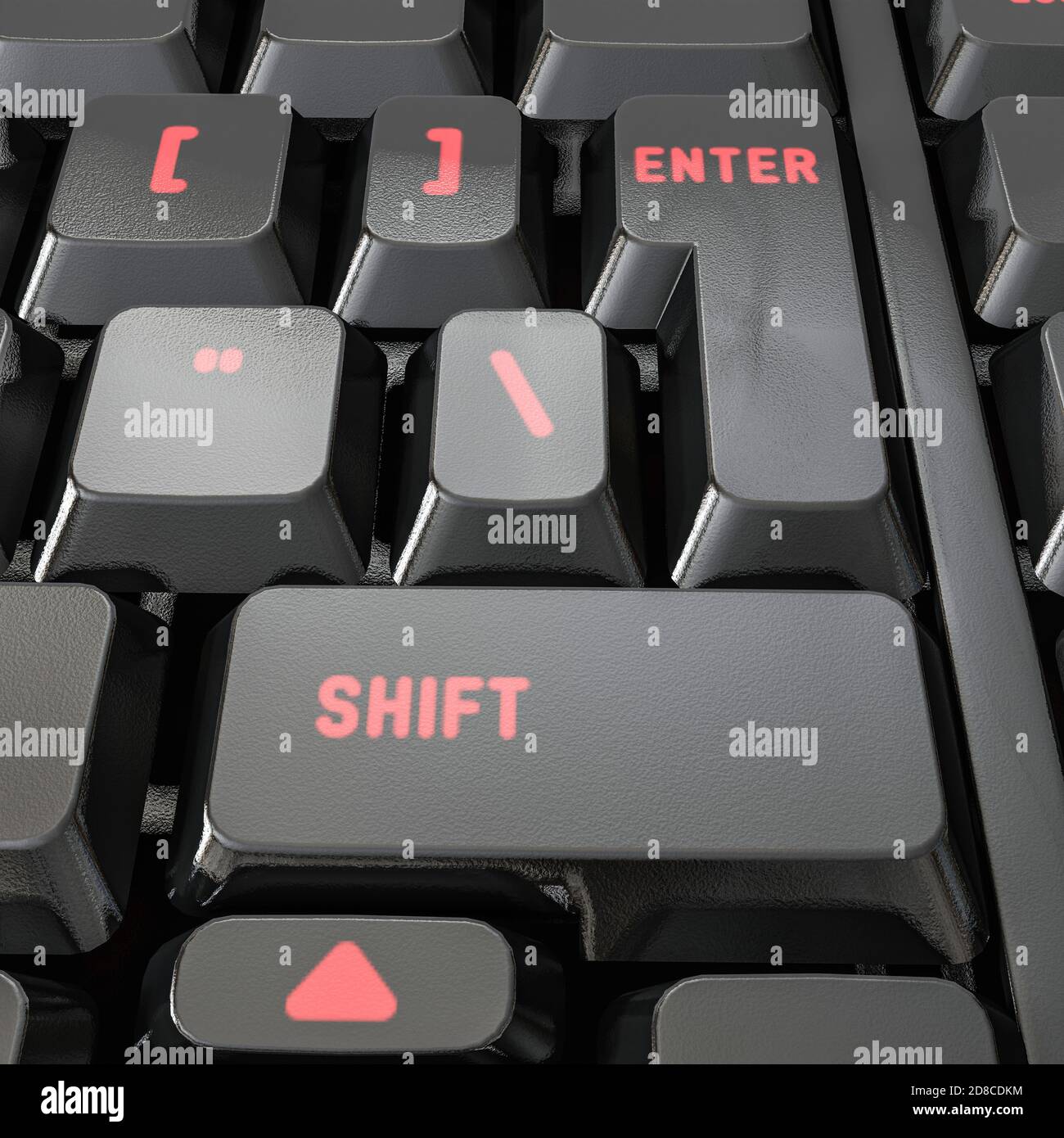 modern computer keyboard close up 3d illustration Stock Photo - Alamy