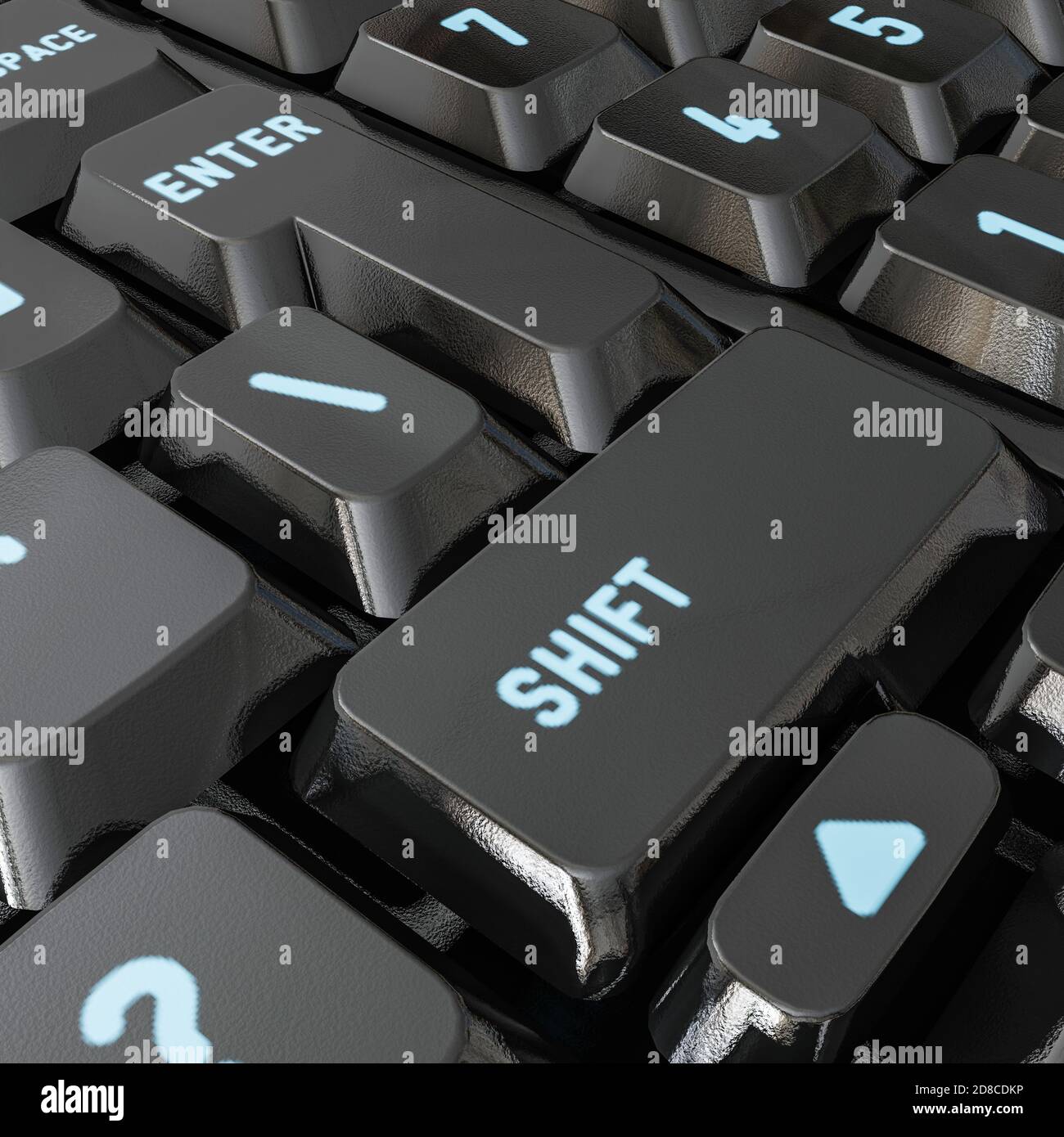 modern computer keyboard close up 3d illustration Stock Photo - Alamy