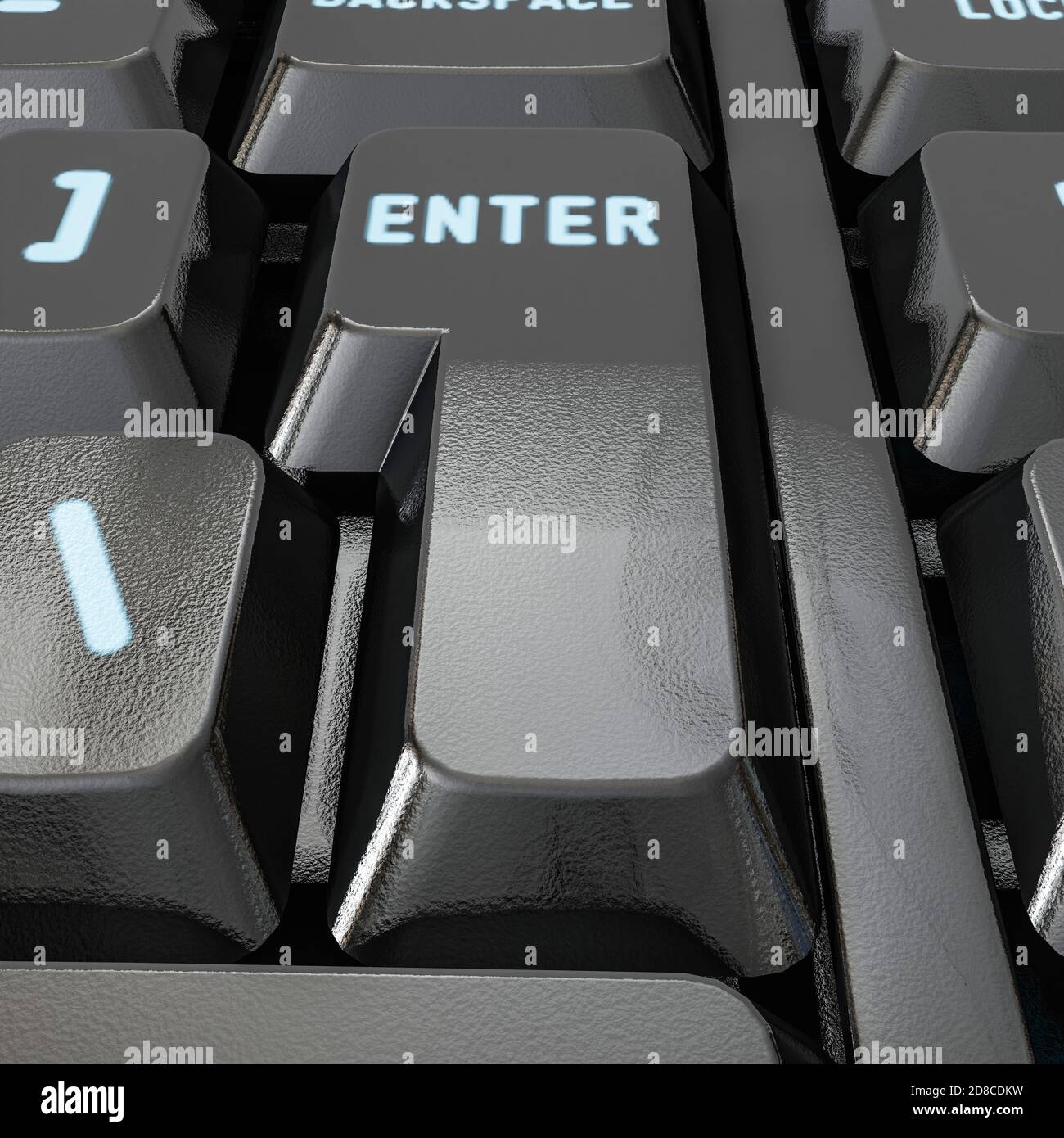 modern computer keyboard close up 3d illustration Stock Photo - Alamy
