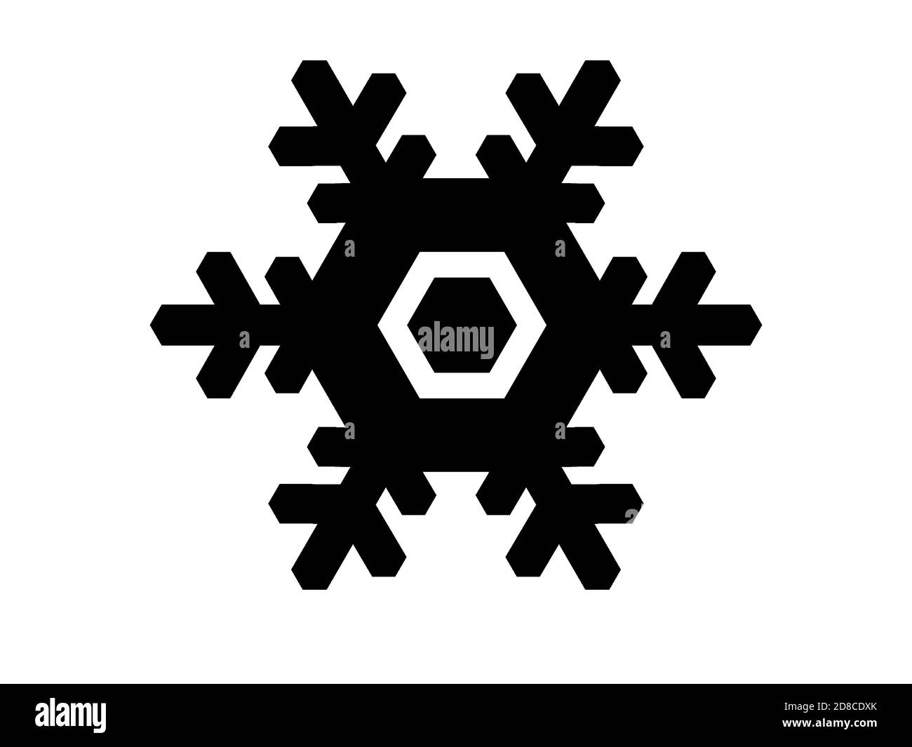 Black snowflake isolated on white background Stock Photo - Alamy